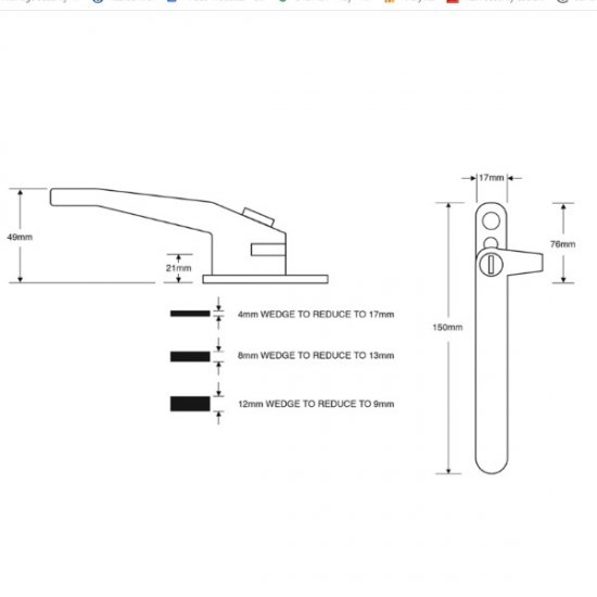 Adjustable Cockspur Window Handle